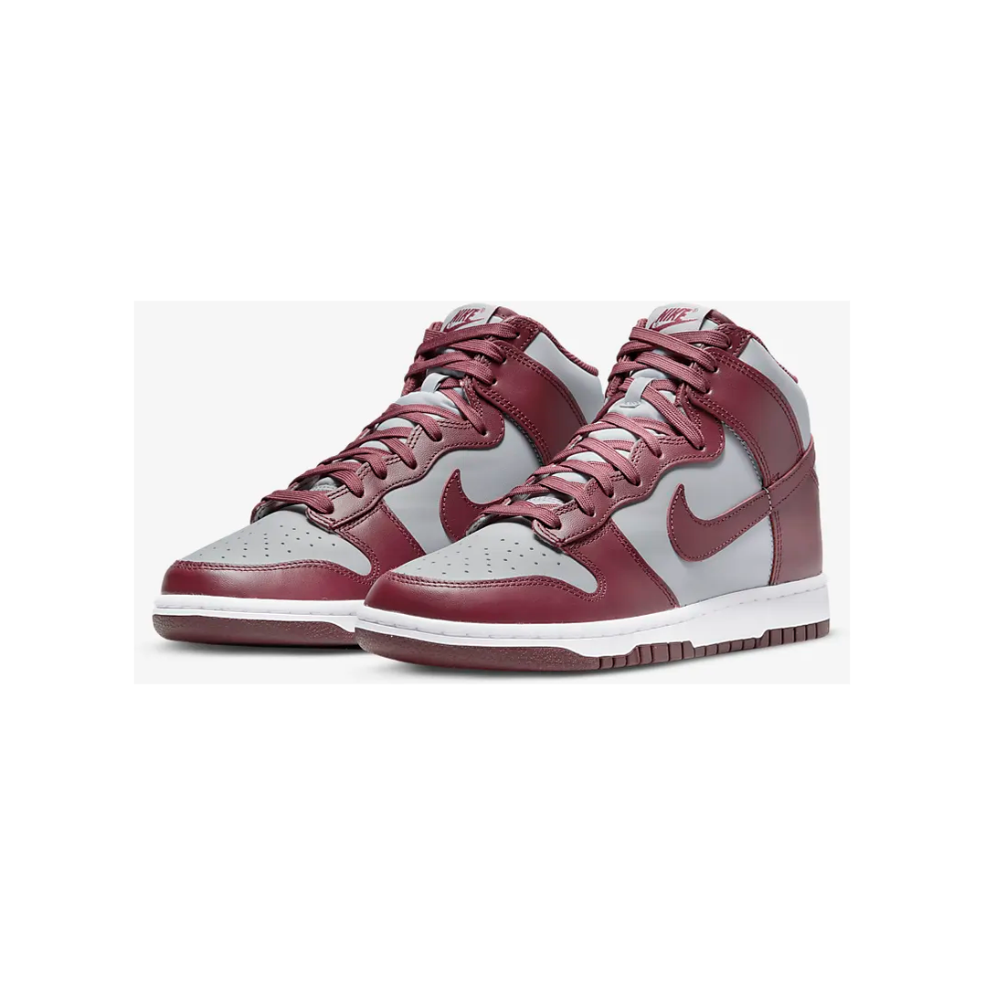 Nike Men's Dunk High Retro Shoes - Dark Beetroot / Wolf Grey / White ...