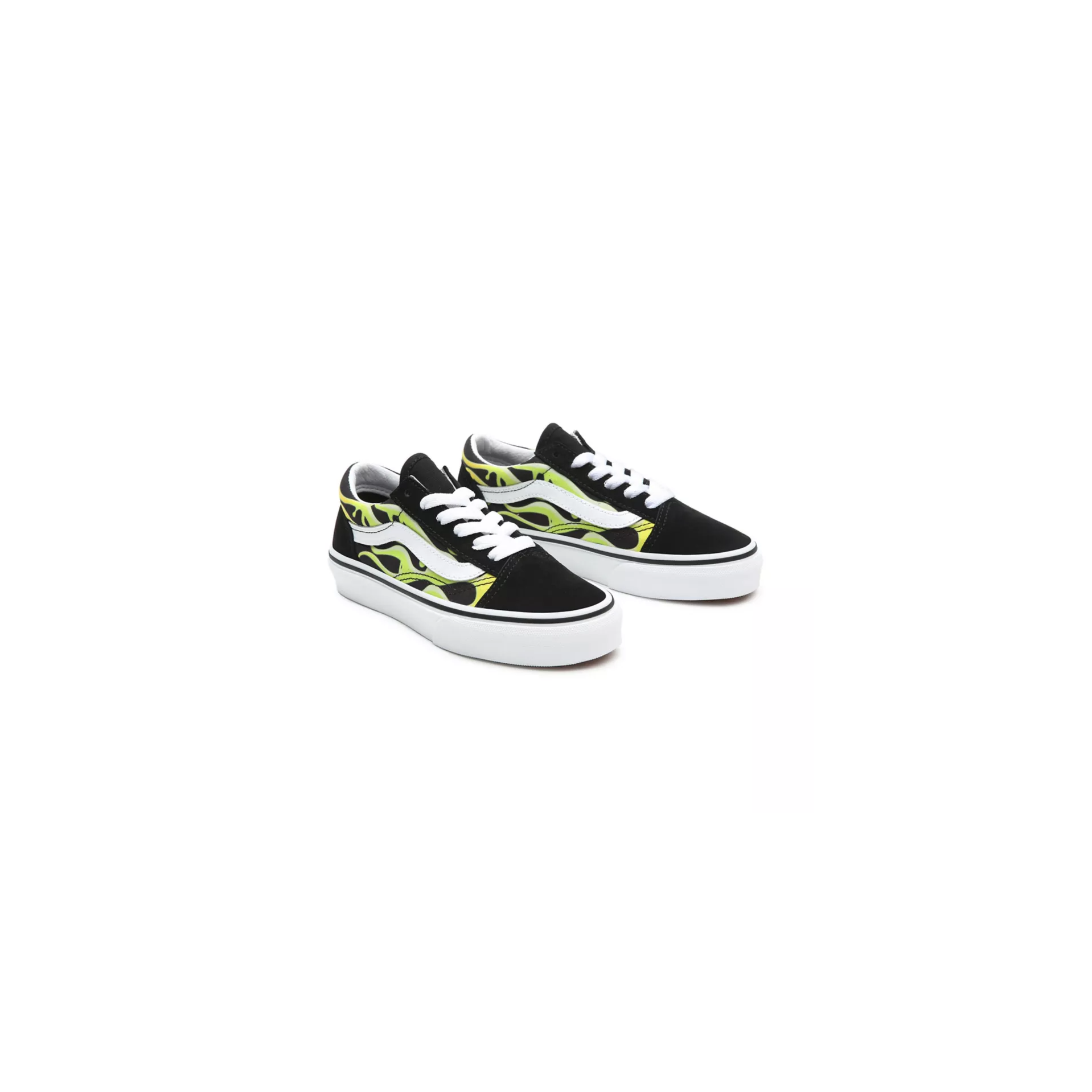 Vans Kid's Slime Flame Old Skool Shoes - Black / True White — Just For ...