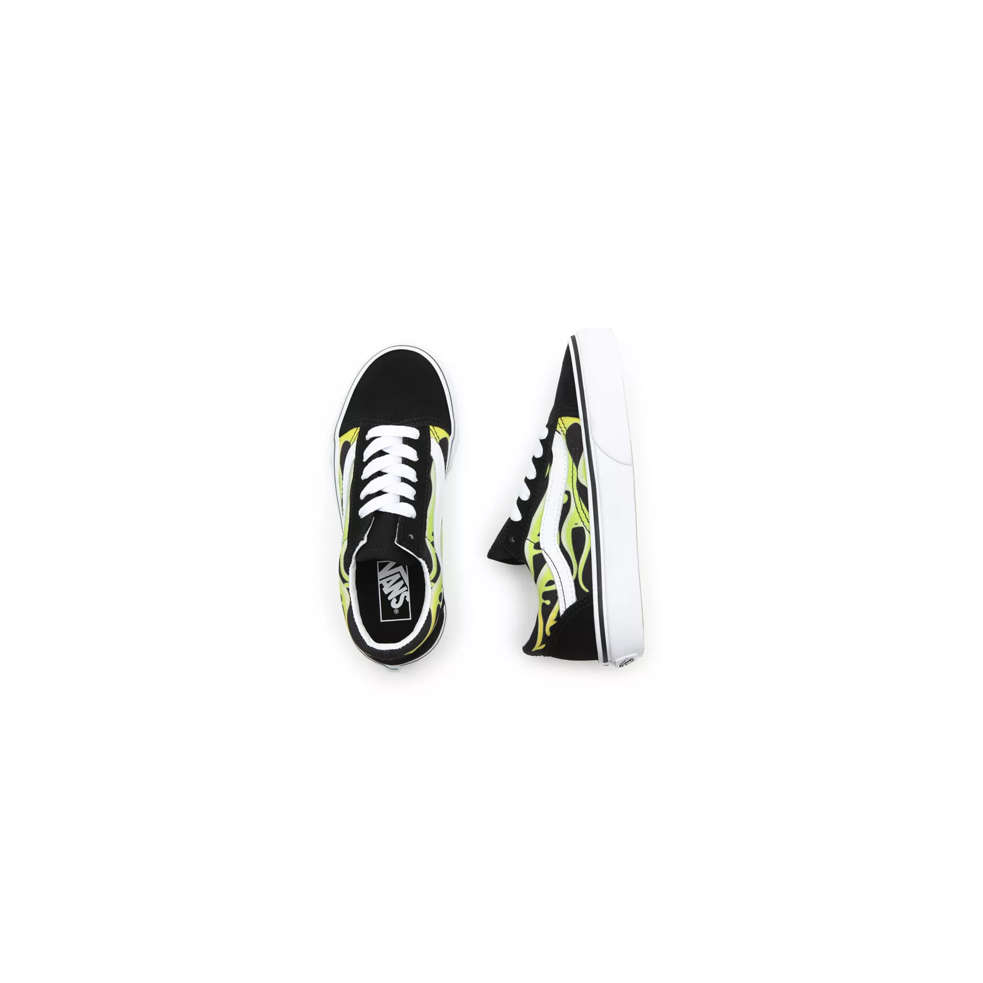 Vans Kid's Slime Flame Old Skool Shoes - Black / True White — Just For ...