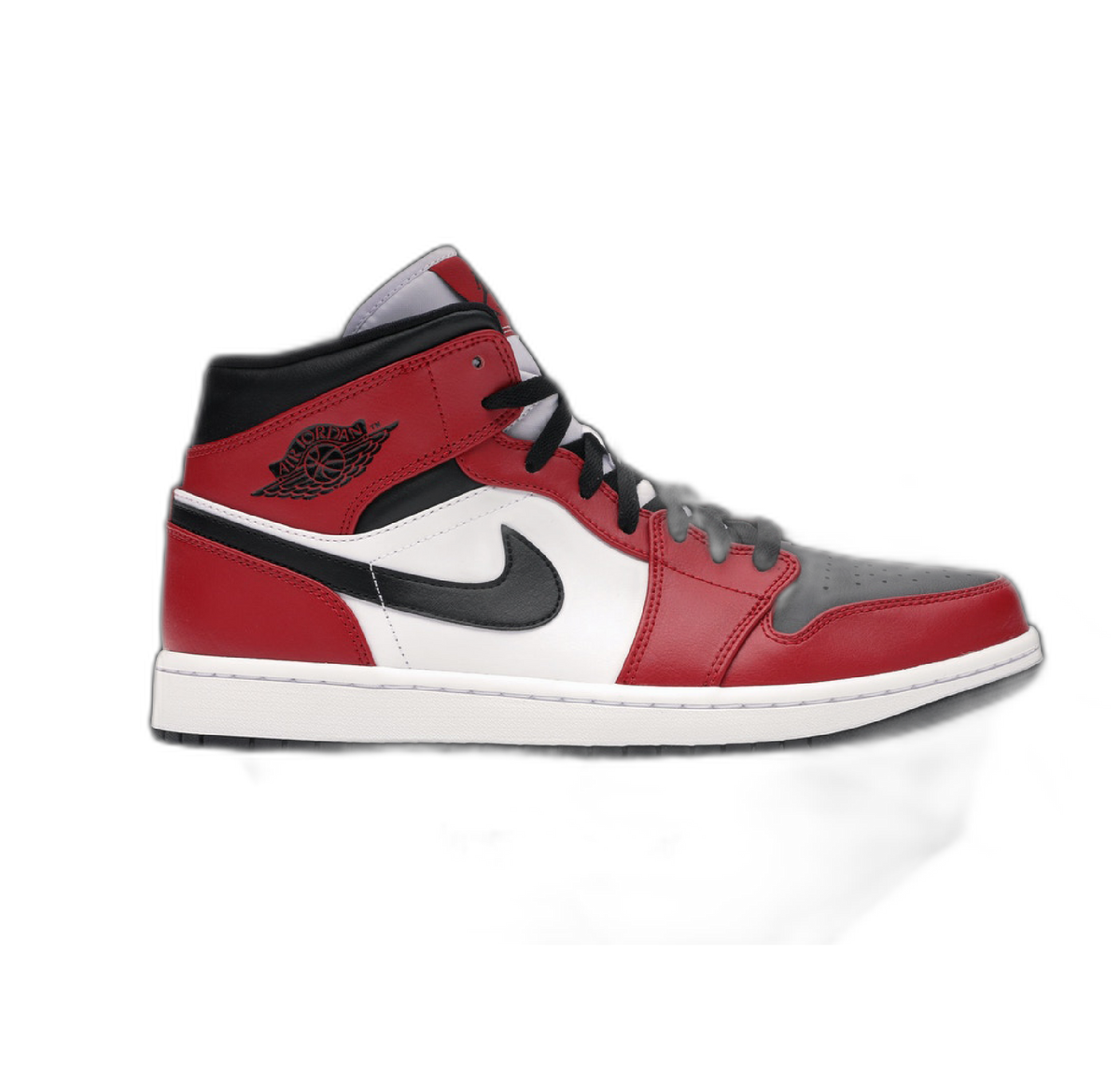 Nike Men's Air Jordan 1 Mid Chicago Black Toe Shoes - White / Black ...